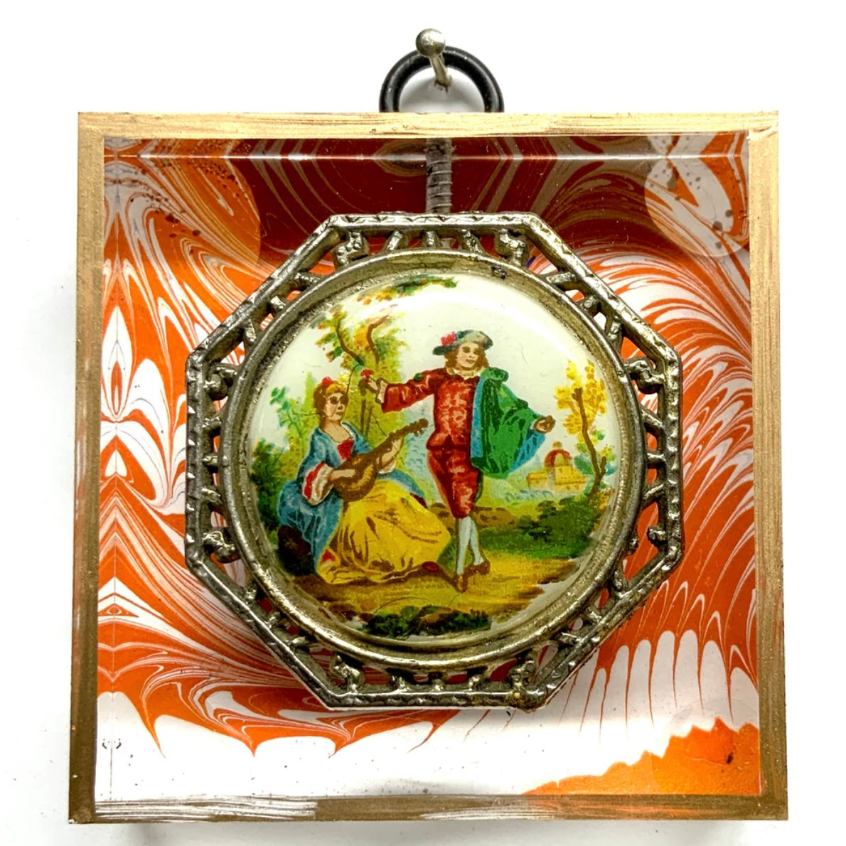 Acrylic Frame with Brooch on Marbled Paper / Slight Imperfections – The ...