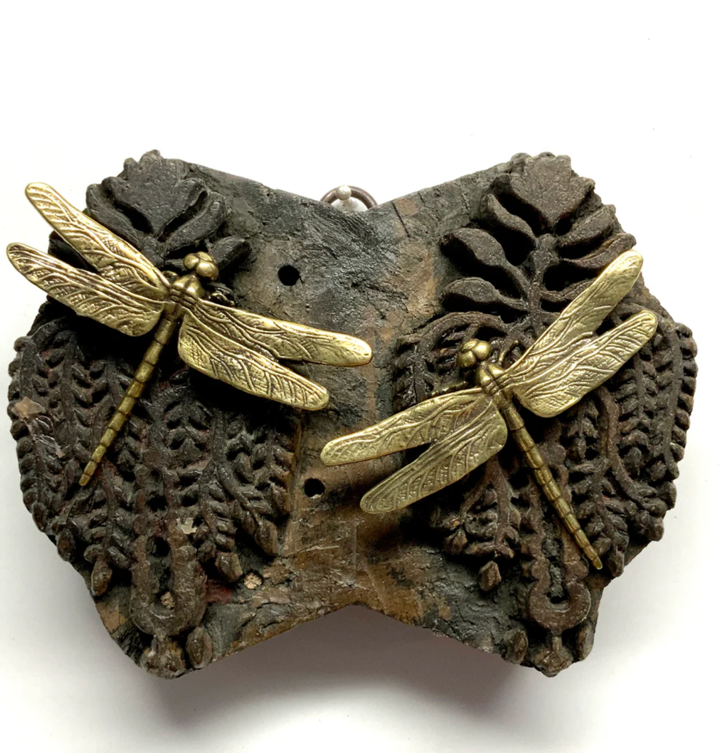 Carved Wooden Block Frame with Dragonflies – The French Tangerine