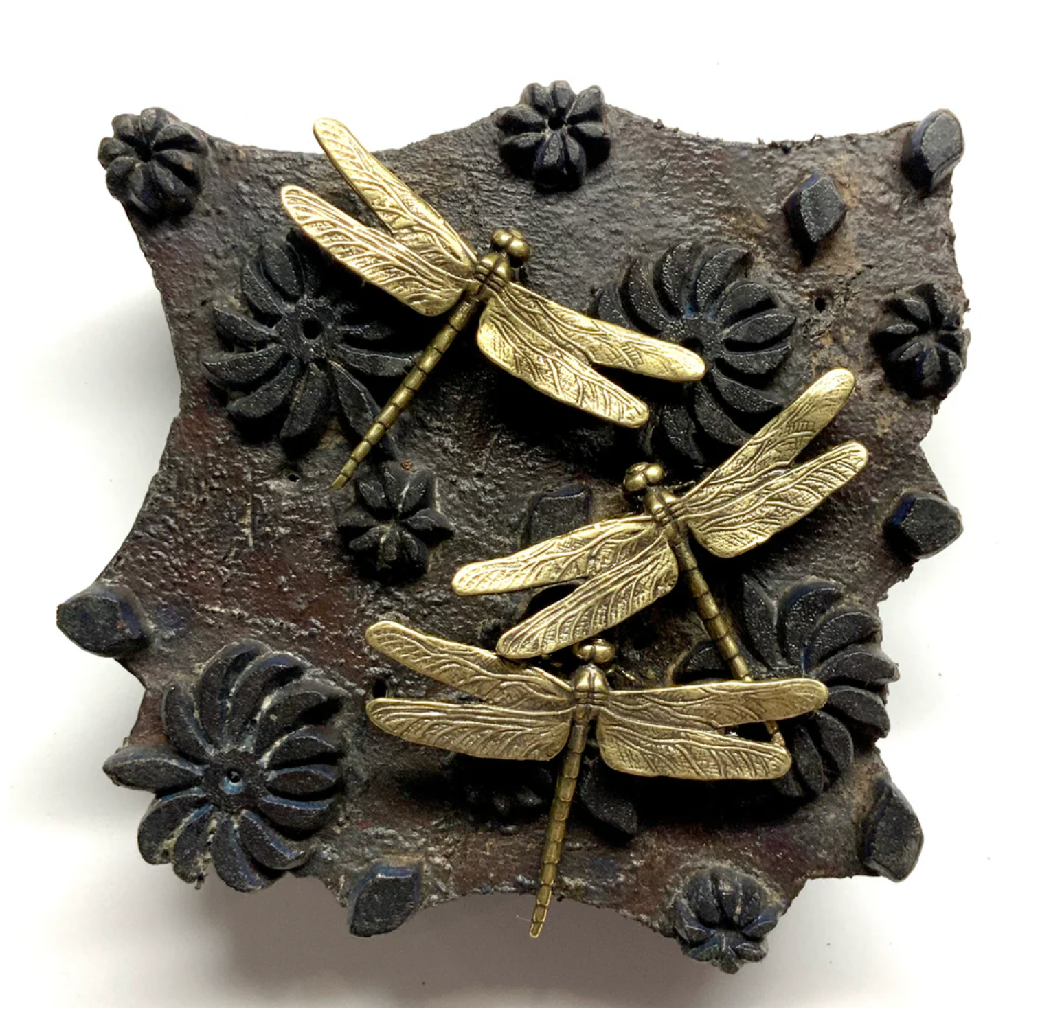 Carved Wooden Block Frame with Dragonflies – The French Tangerine